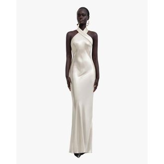 Galvan Femme, Robes, Beige, Taille: 38 FR Pandora Gown
