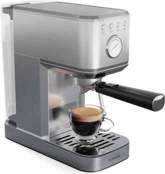 Klarstein Klarstein - SteelPresso Slim machine &agrave; expresso - 20 bars, 1350 w, buse vapeur, r&eacute;servoir 1,2 l, acier inoxydable, compacte, facile &agrave; utiliser &