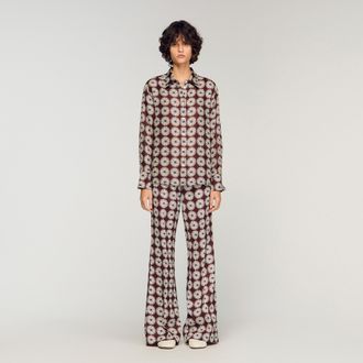 Sandro Chemise en soie &agrave; imprim&eacute; fleur