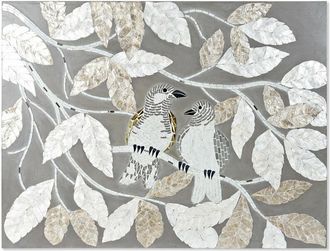 DKD Home Decor Mdf Glaswanddekoration 90x4x70 Vogelblätter Material mdf Multicoly Family Wanddekorationen Details Details Details