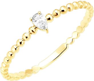 Edenly Ring Fraîcheur - Solitär Bubble Birne - 18 Karat Gelbgold und Diamant