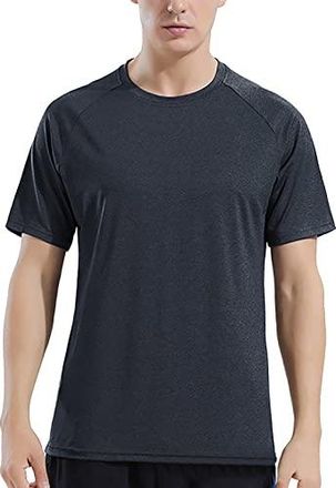 Generic T-shirt à manches courtes pour homme, coupe droite, séchage rapide, respirant, absorbant, course à pied, sport, fitness, intérieur et extérieur, vie q