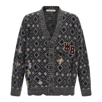 Wales Bonner Sibling Cardigan - - Knitwear - Herren - Mehrfarbig - XL