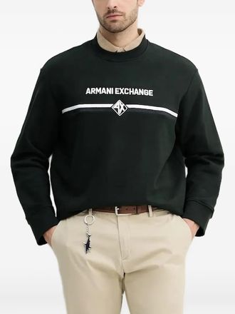 A|X Armani Exchange sweat rayé à logo - Noir