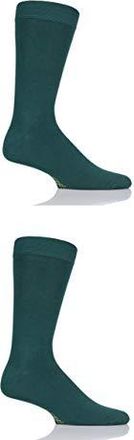 SockShop Homme et Femme Plaine et ray&eacute;s Colour Burst Chaussettes en bambou &agrave; coutures lisses Paquet de 2 Message In A Bottle 48-50