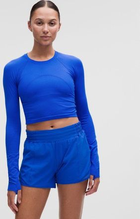 lululemon Swiftly Tech Cropped-Langarmshirt 2.0 f&uuml;r Frauen - Neon - Gr&ouml;&szlig;e 14