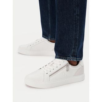 Calvin Klein Sneakers Calvin Klein Classic Cup Laceup Zip Lth YM0YM01437 Wei&szlig;