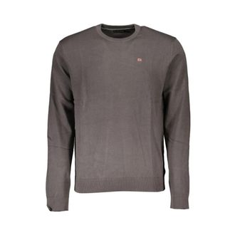 Napapijri Grauer Baumwollpullover fr Mnner - - Knitwear - Herren - Grau - 2XL