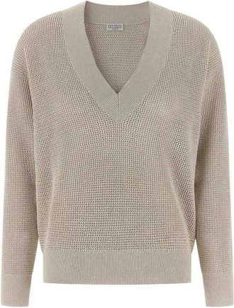 Brunello Cucinelli Pull Col Rond - Beige