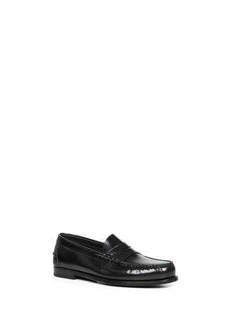 Churchs Mens Loafers Rowley Polished Fum&egrave; Leather Black Calf