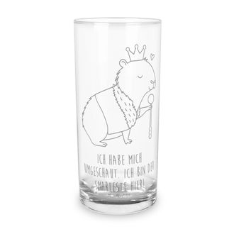 Mr. & Mrs. Panda Glas Capybara K&ouml;nig 400 ml - Geschenk, Wasserbecher, Tumbler, Cocktailglas, Wasserglas, Lustige Spr&uuml;che, Trinkglas