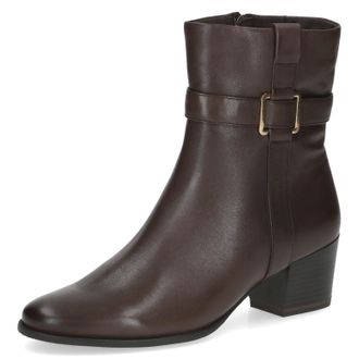 Caprice Caprice Damen Stiefeletten aus Leder mit Blockabsatz, Braun (Dk Brown Nappa), 41 EU