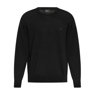 Etro Schwarzer Wollpullover mit Pegaso-Motiv - - Knitwear - Herren - Schwarzk - M