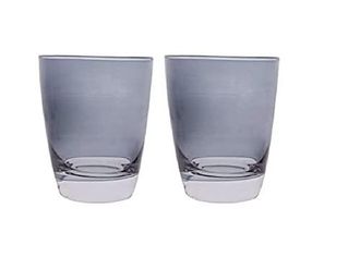 Excelsa Carton. de 2 Verres Inscription Happy Couleur Gris
