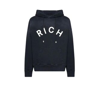 John Richmond Homme, Sweatshirts et sweats &agrave; capuche, Noir, Taille: 2XL Sweat &agrave; capuche avec lettrage iconique