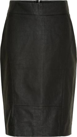 BTF-CPH Bleistiftrock aus Leder mit Krokodilpr&auml;gung - - Skirts - Damen - Schwarzk - S