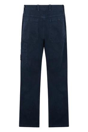 Stone Island Mens Trousers Straight Cut Cotton Blue