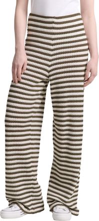 Tom Tailor Damen 1048235 Wide Leg High Waist Hose, 37852-Olive White Stripe, XS