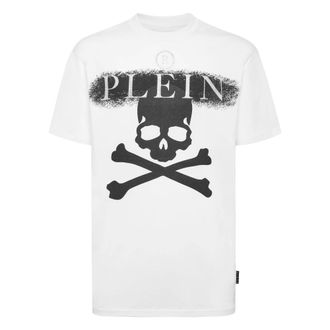 Philipp Plein Homme, Tops, Blanc, Taille: 2XL T-shirt Col Rond SS