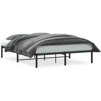 vidaXL Bettgestell Metall Schwarz 160x200 cm Vidaxl