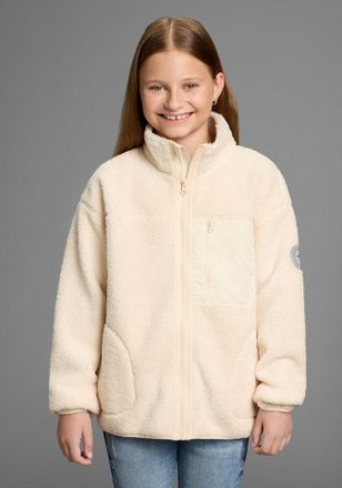 Kangaroos Sweatjacke Fleecejacke, Kuschel-Jacke mit reflektierendem Badge Weicher Teddypl&uuml;sch