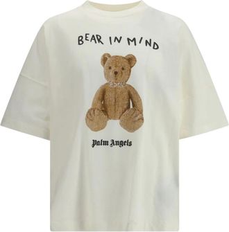 Palm Angels Homme, Tops, Blanc, Taille: XS Bear In Mind Over T-shirt