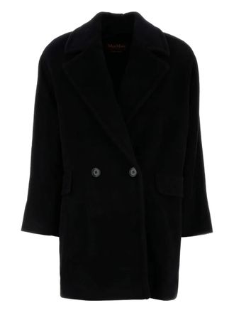 Max Mara manteau en laine &agrave; boutonni&egrave;re crois&eacute;e - Noir