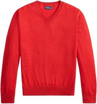 Polo Ralph Lauren Pull droit col V en laine