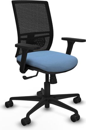 Piqueras y Crespo Yunquera Computer-Schreibtischstuhl mit 3D-Armen, h&ouml;henverstellbare Lendenwirbelst&uuml;tze, ausgestattet mit 4 Positionen und Schneideschaum, Schwarz/Himm