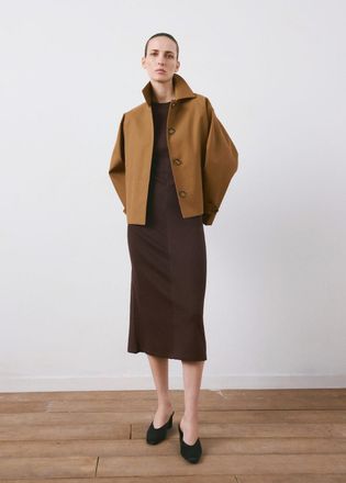 Mango Midi-Kleid mit drapiertem Detail braun - Damen - XXS - MANGO