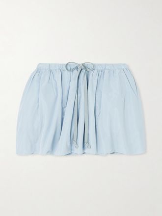 Patou Minirock Aus Popeline Mit Raffungen - Blau