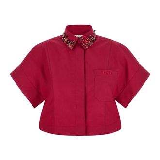 Fendi Crop Shirt - - Blouses & Shirts - Damen - Rosa - XS