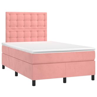 vidaXL Vidaxl - Giroletto A Molle Con Materasso Rosa 120x190 Cm In Velluto