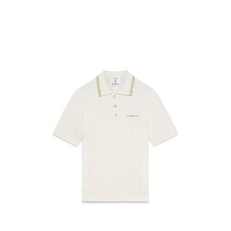 Casablanca Polo manches courtes textur&eacute; en maille de coton m&eacute;lang&eacute;