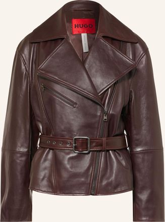 HUGO BOSS Hugo Lederjacke Laurila rot