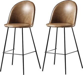 Generic Barhocker aus Kunstleder, Tresenhocker, K&uuml;chenbarst&uuml;hle, gepolsterter Stuhl f&uuml;r ESS- und Wohnzimmer, 66/76 cm, 150 kg