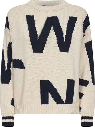 Max Mara Femme, Pulls, Bleu, Taille: 36 FR Wkdcelebre Patterned Crew Neck