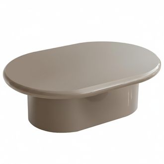 Oviala Couchtisch oval, 100 x 70 cm, MDF, lackiert, Taupe