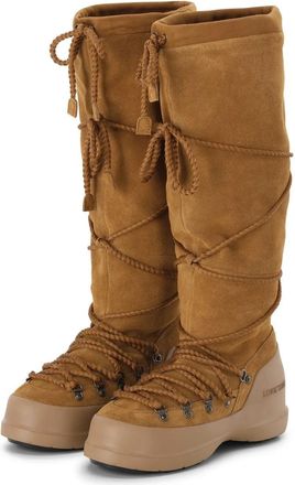 Moon Boot Low-Top Sneaker - Stiefel Luna aus Veloursleder - Gr. 37 (EU) - in Braun - f&uuml;r Damen