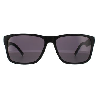 Tommy Hilfiger Rectangle Mens Matte Black Grey Grey Sonnenbrillen