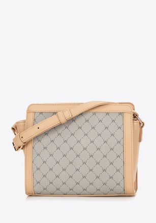 Wittchen Damen-Umh&auml;ngetasche in Monogram Beige, &Ouml;ko-Leder