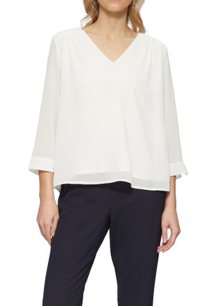 s.Oliver Chiffonbluse mit Raffung an der Schulter und transparenten &Auml;rmeln