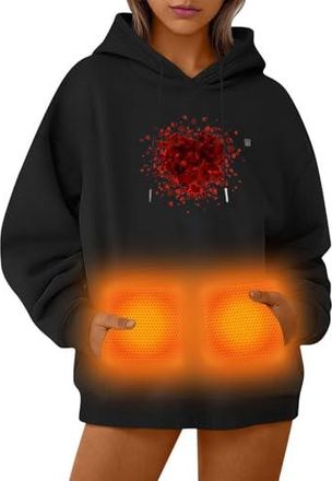 Generic Sweat &agrave; capuche chauffant unisexe rechargeable avec r&eacute;glages de chaleur r&eacute;glables - Doublure polaire confortable - Parfait pour les activit&eacute;s de plein