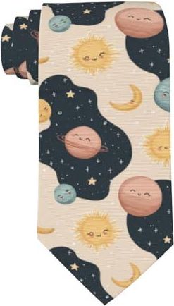 Generic Planètes Enfantines De Dessin Animé Cravate Élégante Cravate Homme Classique Cravates Hommes Pour Célébrations Mariages Scolaires