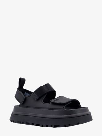 UGG Womens Rubber Sandals Embossed Logo Black