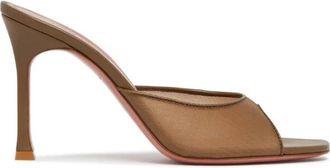 Amina Muaddi Femme, Chaussures, Brun, Taille: 39 1/2 EU Alexa Mesh Slipper 95