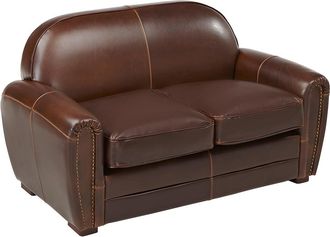 Vente-Unique Ledersofa Vintage 2-Sitzer - Braun - Baudoin