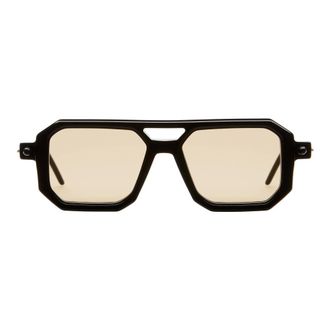 Kuboraum Femme, Accessoires, Noir, Taille: ONE Size Lunettes de soleil navigator noir ivoire ac&eacute;tate