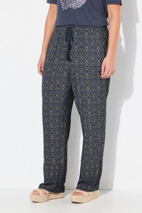 Ulla Popken Schlupfhose Hose Rose weites Bein Elastikbund