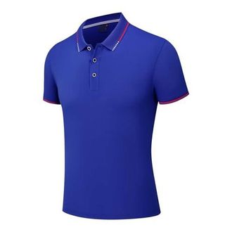 Generic Polo d&eacute;t&eacute; pour homme - En soie - Col en V - Manches courtes, bleu fonc&eacute;, XXL